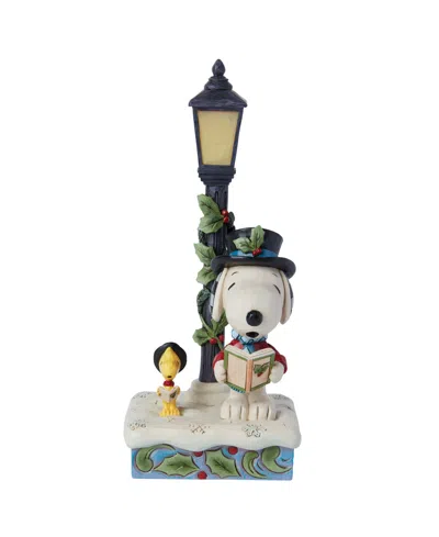 Jim Shore Peanuts Snoopy And Woodstock Lamp Post Figurine In Multi ...