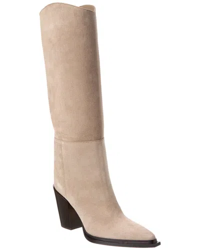 Jimmy Choo Cece 80 Knee High Leather Boot In Beige | ModeSens
