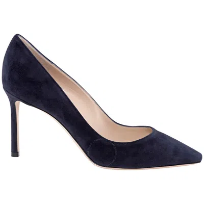 Jimmy Choo Ladies Romy 85 Navy Suede Pumps In Blue | ModeSens