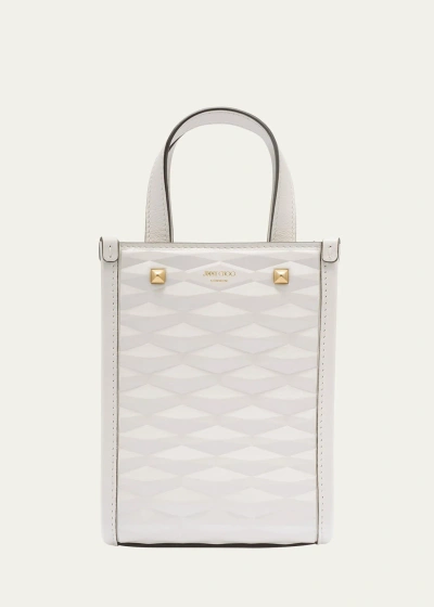Jimmy Choo Mini Diamond-embossed Leather Tote Bag In Latte Gold | ModeSens