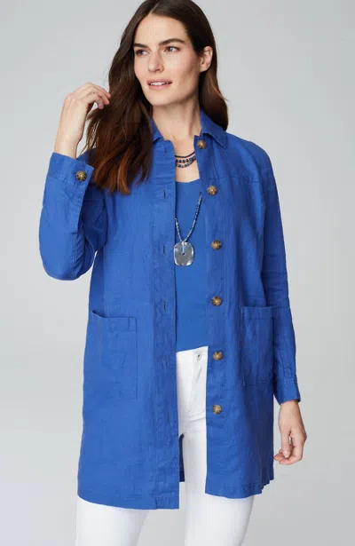 Jjill J.jill Long Linen Duster Jacket In Amalfi Coast | ModeSens