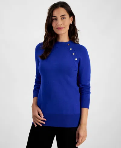 Jm Collection Petite Hardware-detail Sweater, Created For Macy's In ...