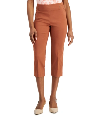 Jm Collection Petite Rivet-detail Capri Pants, Created For Macy's In ...