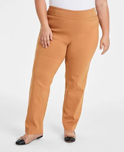Jm Collection Plus & Petite Plus Size Tummy Control Pull-on Slim-leg ...