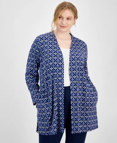 Jm Collection Plus Size Francesca Foulard Cardigan, Created For Macy's ...
