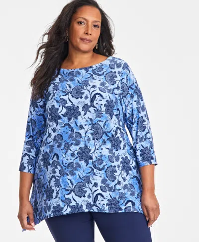 Jm Collection Plus Size Jacquard Swing Top, Exclusively At Macy's In ...