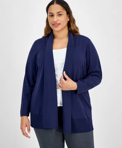 Jm Collection Plus Size Open-front Cardigan Sweater, Created For Macy's ...
