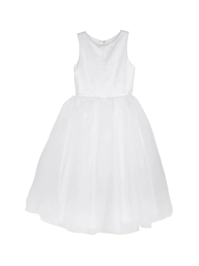 Joan Calabrese Girl's Embellished Satin & Lace Dress In White Ivory ...
