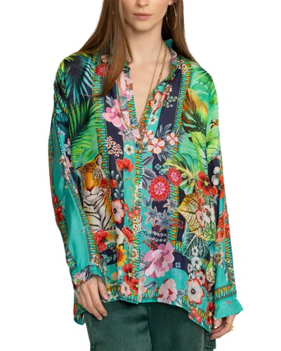 Johnny Was Audrey Silk Blouse In Multi | ModeSens