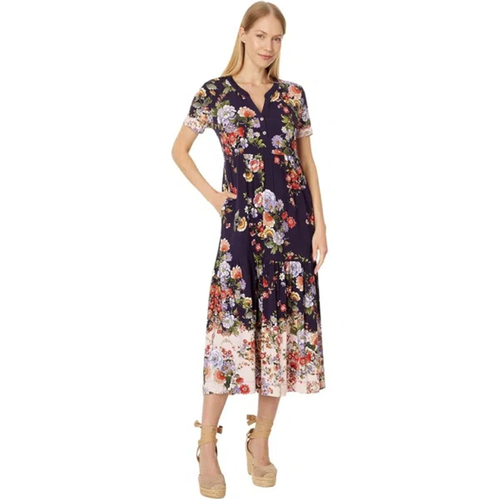 Johnny Was Elsa Tiered Knit Midi Dress In Multi | ModeSens