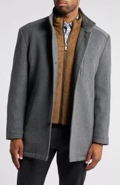 Johnston & Murphy Upton Car Coat With Removable Bib In Gray | ModeSens