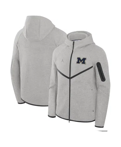 Jordan Men's Gray Michigan Wolverines Tech Fleece Full-zip Windrunner ...