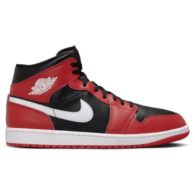 Jordan Mens Aj 1 Mid In Red/black/white | ModeSens