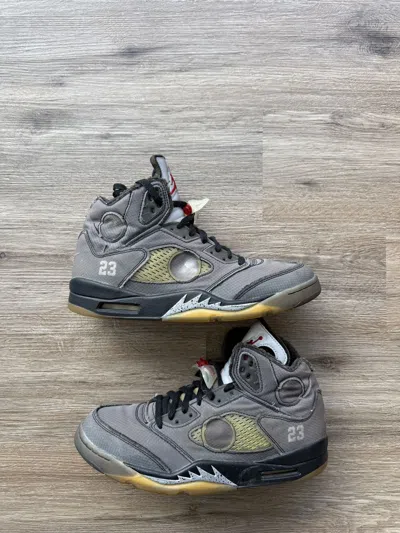 Pre-owned Jordan Off White Off White Jordan Muslin 5s Shoes In Black ...