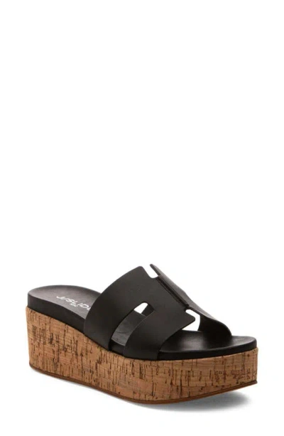 J/slides Nyc Queenie Platform Wedge Slide Sandal In Black | ModeSens