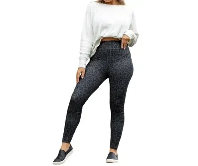 Julia Rose Luxe Leggings With Pockets In Black Leopard In Multi | ModeSens