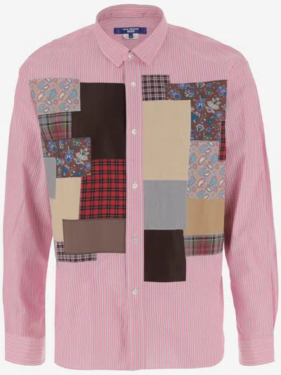 Junya Watanabe Cotton Blend Shirt With Patchwork Pattern In Red | ModeSens