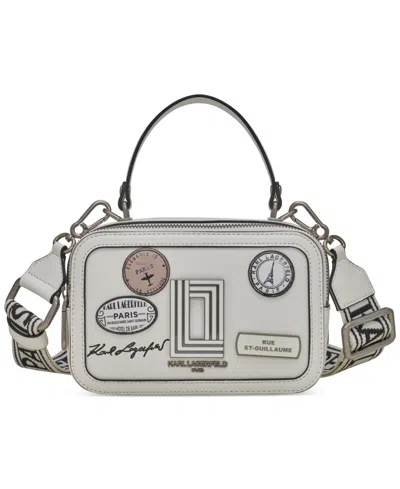 Karl Lagerfeld Simone Small Leather Crossbody In Burgundy | ModeSens