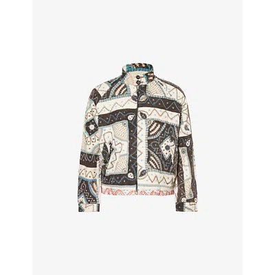 Kartik Research Mens X Baracuta Contrast-panels Relaxed-fit Cotton Jacket In Multi | ModeSens