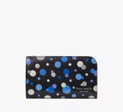 Kate Spade Devin Space Dot Medium Bifold Wallet In Black | ModeSens