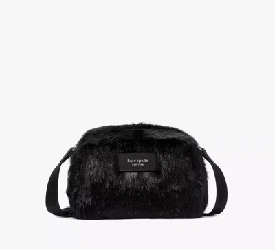 Kate Spade Puffed Faux Fur Crossbody In Black | ModeSens