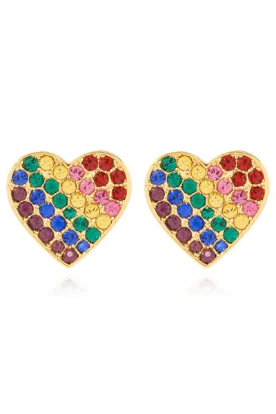 Kate Spade Rainbow Joy Heart Studed Earrings In Multi | ModeSens