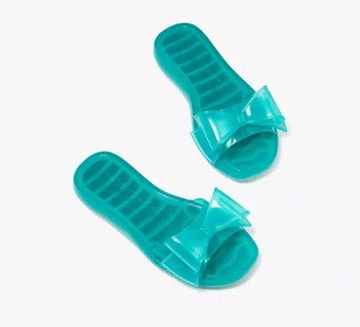 Kate Spade Tie The Knot Slide Sandals In Clean Green | ModeSens