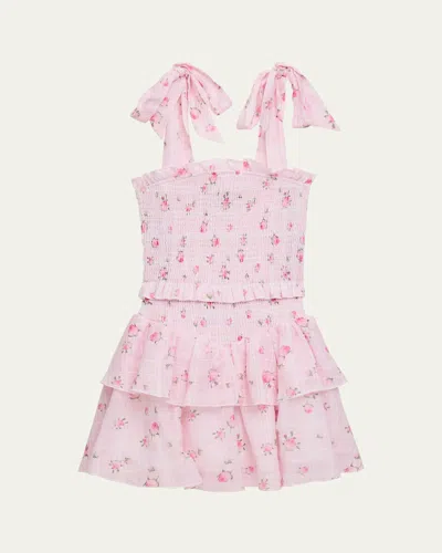 Katiej Nyc Kids' Girl's Tween Emerson Tie-shoulder Ruffle Dress In Pink ...