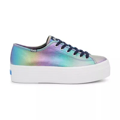 Keds Women's Triple Up Metallic Foil Lace Up Canvas Sneakers In Denim ...