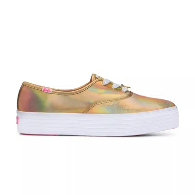 Keds Women's X Barbie Point Metallic Leather Lace Up Leather Sneakers ...