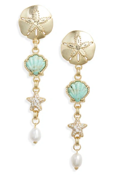 Kendra Scott Brynne Shell Linear Drop Earrings In Gold Sea G | ModeSens