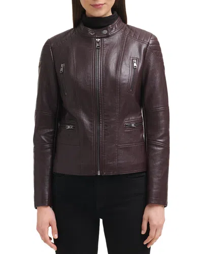 Kenneth Cole Moto Jacket In Brown | ModeSens