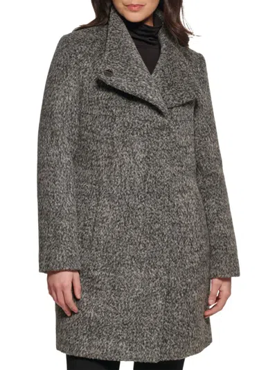 Kenneth Cole Women's Wool Blend Coat In Charcoal | ModeSens