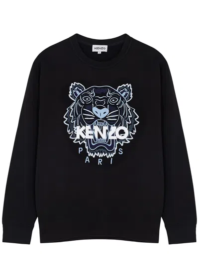 Kenzo Tiger-embroidered Cotton Sweatshirt In Black | ModeSens