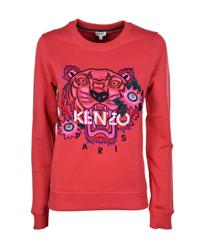 Kenzo Tiger Head Pattern Sweater In Red | ModeSens