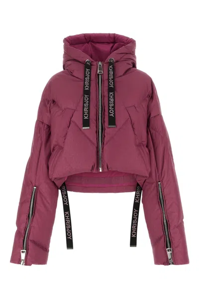 Khrisjoy Tyrian Purple Polyester Puff Down Jacket In Pink | ModeSens