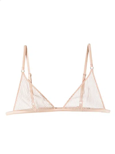 Kiki De Montparnasse Translucent Stripe-design Bra In Pink | ModeSens