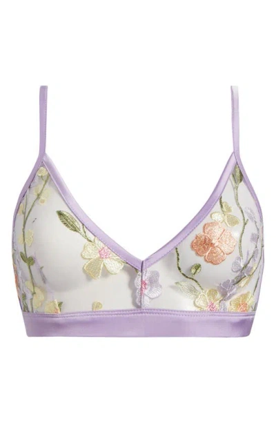 Kilo Brava Floral Embroidered Bralette In Pastel Floral | ModeSens