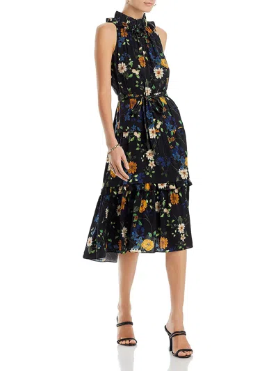 Kobi Halperin Ryan Womens Floral Print Ruffled Midi Dress In Multi ...