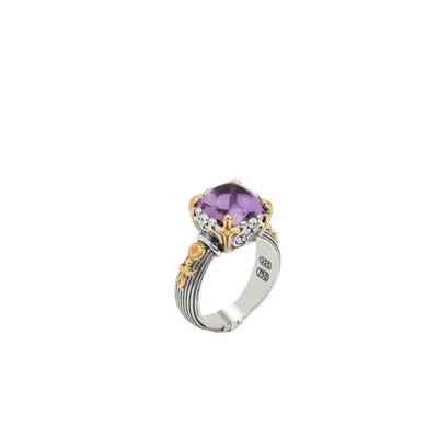 Konstantino Delos 2 Sterling Silver 18k Gold & Amethyst Ring Dmk2150 ...