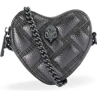Kurt Geiger London Micro Heart Drench Quilted Crossbody Bag In Silver ...