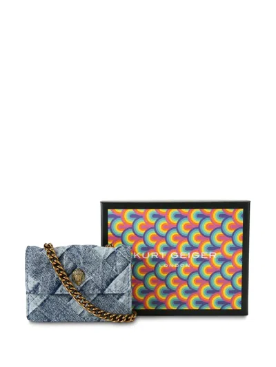 Kurt Geiger Micro Kensington Quilted-denim Crossbody Bag In Blue | ModeSens