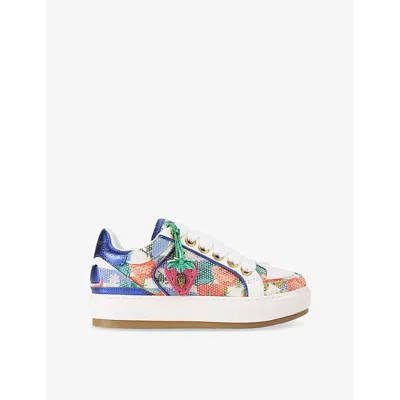 Kurt Geiger Womens London Southbank Tag Canvas Low-top Trainers In ...