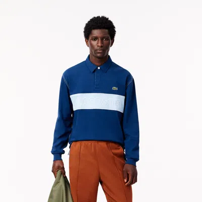 Lacoste Men's Relaxed Fit Cotton Rugby Shirt - S - 3 In Blue | ModeSens