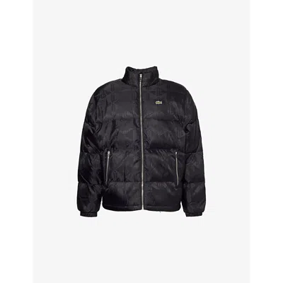 Lacoste Mens Monogram-print Padded Shell Puffer Jacket Black | ModeSens