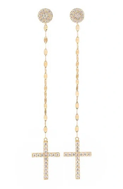 Lana Diamond Crossary Linear Drop Earrings In Yellow Gold | ModeSens