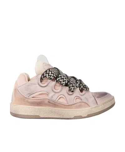 Lanvin Curb Chunky Leather Sneakers In Nude | ModeSens