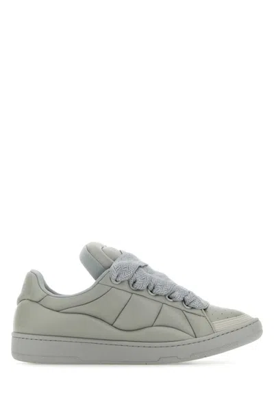 Lanvin Grey Leather Curb Xl Sneakers | ModeSens