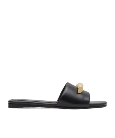 Lanvin Haute Sequence Leather Slides In Black | ModeSens