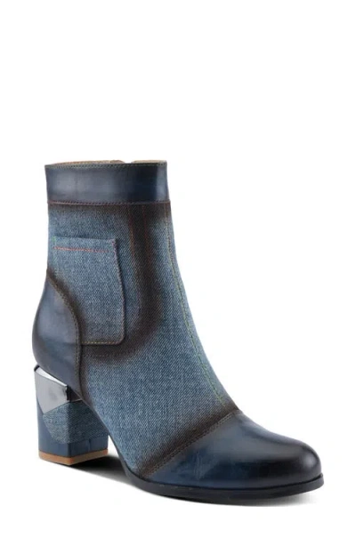 L'artiste By Spring Step Milani Cap Toe Bootie In Denim Blue | ModeSens